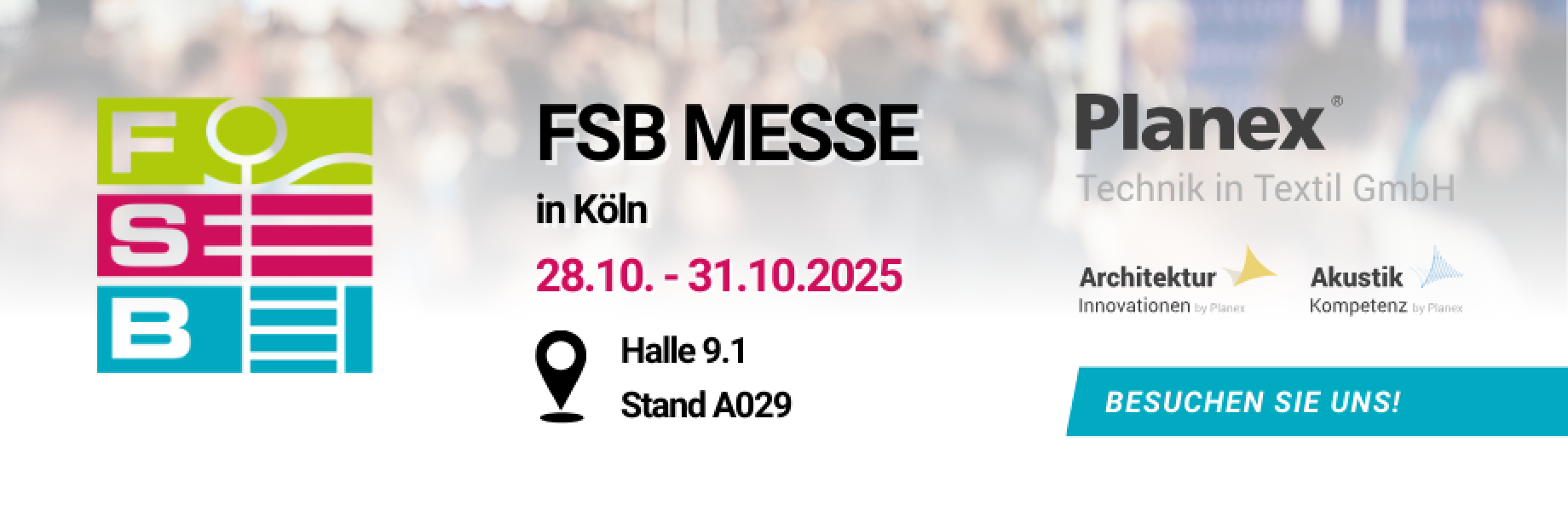 AkustikKompetenz auf der FSB 2025 in Köln – Halle 9.1 · Stand A029